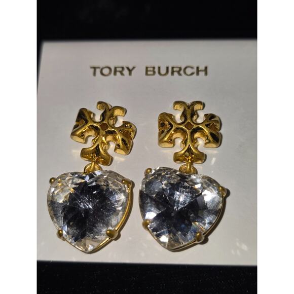 Tory Burch | Jewelry | Tory Burch Gold New Roxanne Czech Stone Clear ...